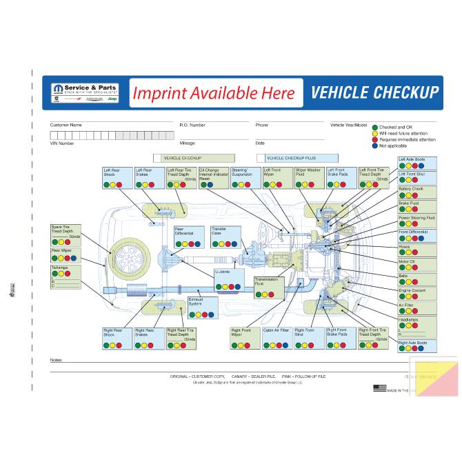 Imprinted Manufacturer Specific Multi-Point Inspection Forms – New ...