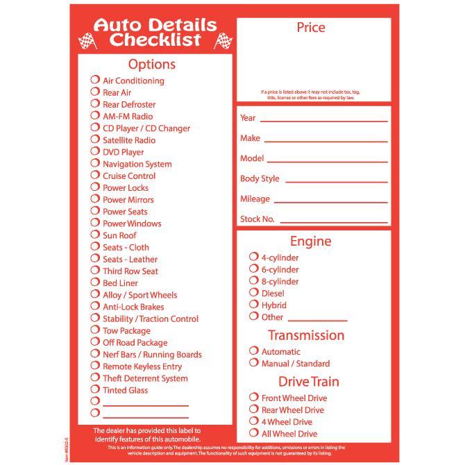 PEEL n SEAL™ Stock Laser Window Stickers - Red Checklist – New Mexico ...