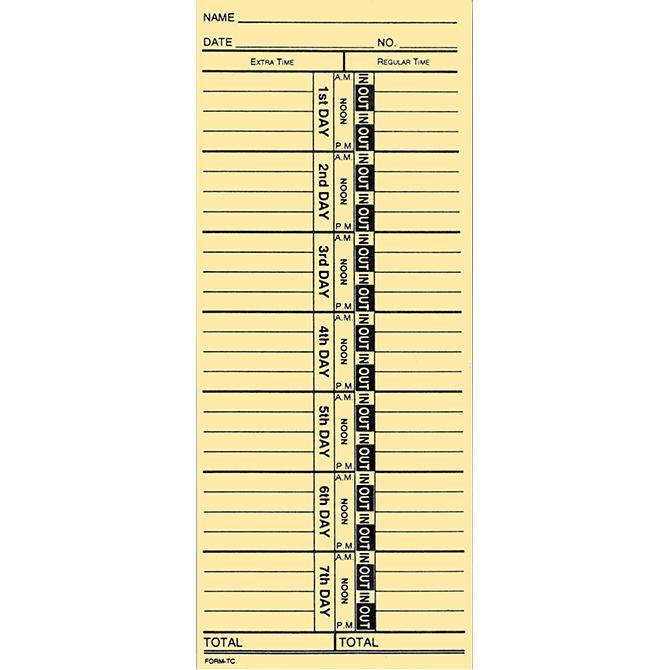Time Clock Cards (Form TC-1) – New Mexico Independent Auto Dealers ...