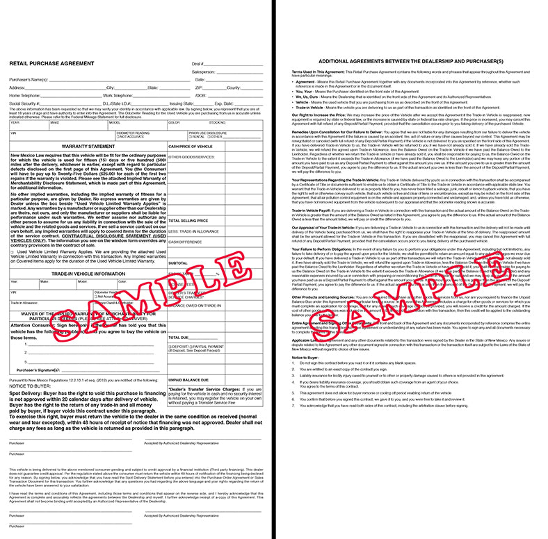 RPA w/ Spot Delivery – New Mexico Independent Auto Dealers Association ...