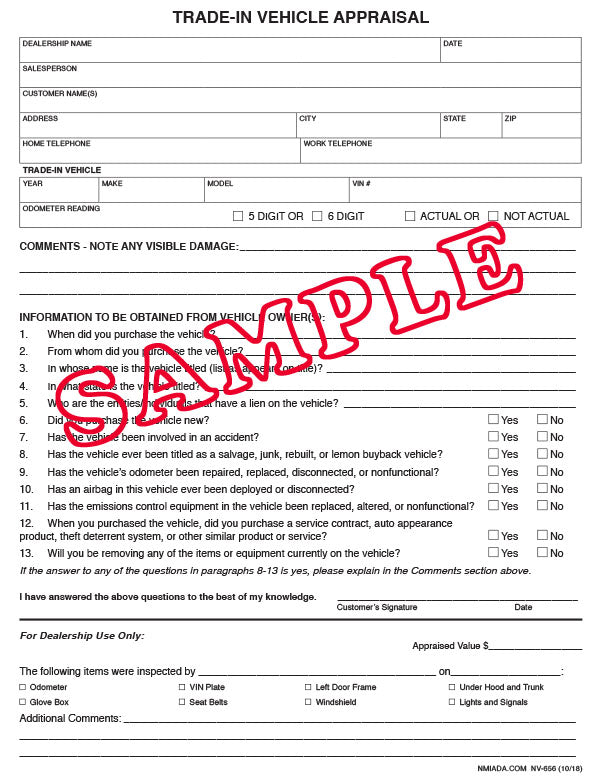 Trade-In Vehicle Appraisal – New Mexico Independent Auto Dealers ...