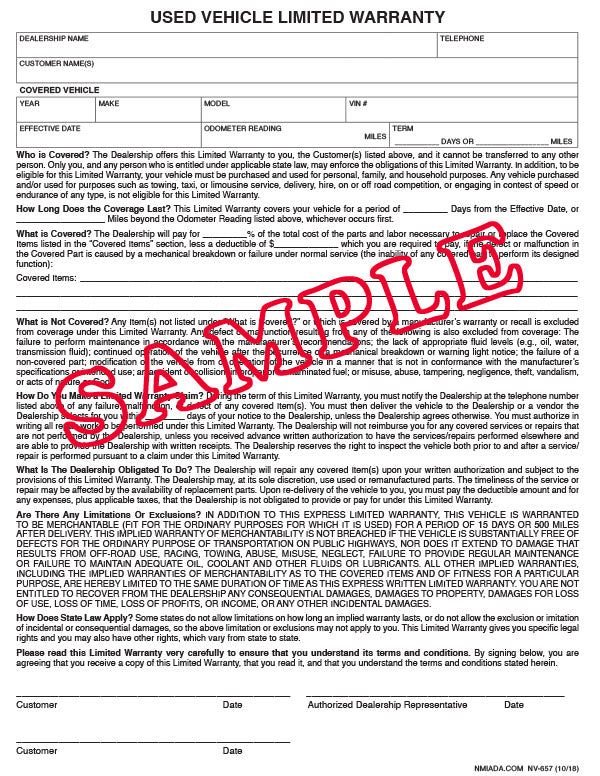 Used Vehicle Limited Warranty – New Mexico Independent Auto Dealers ...